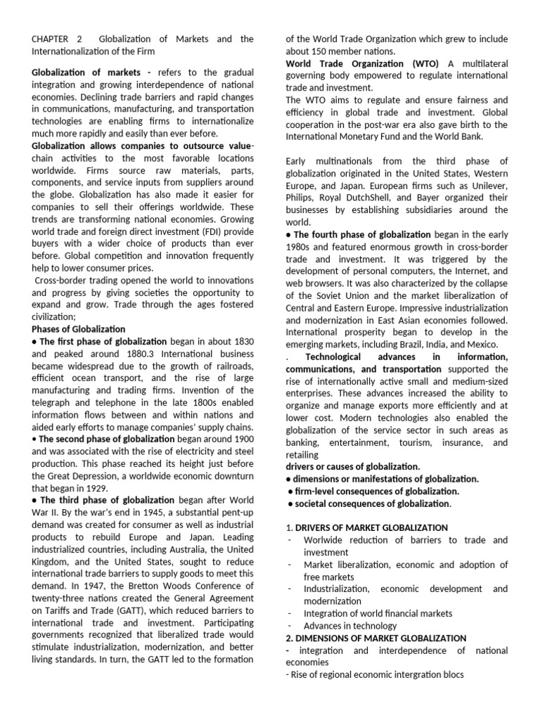 Globalization and Firm Internationalization | PDF | Globalization | Market (Economics)