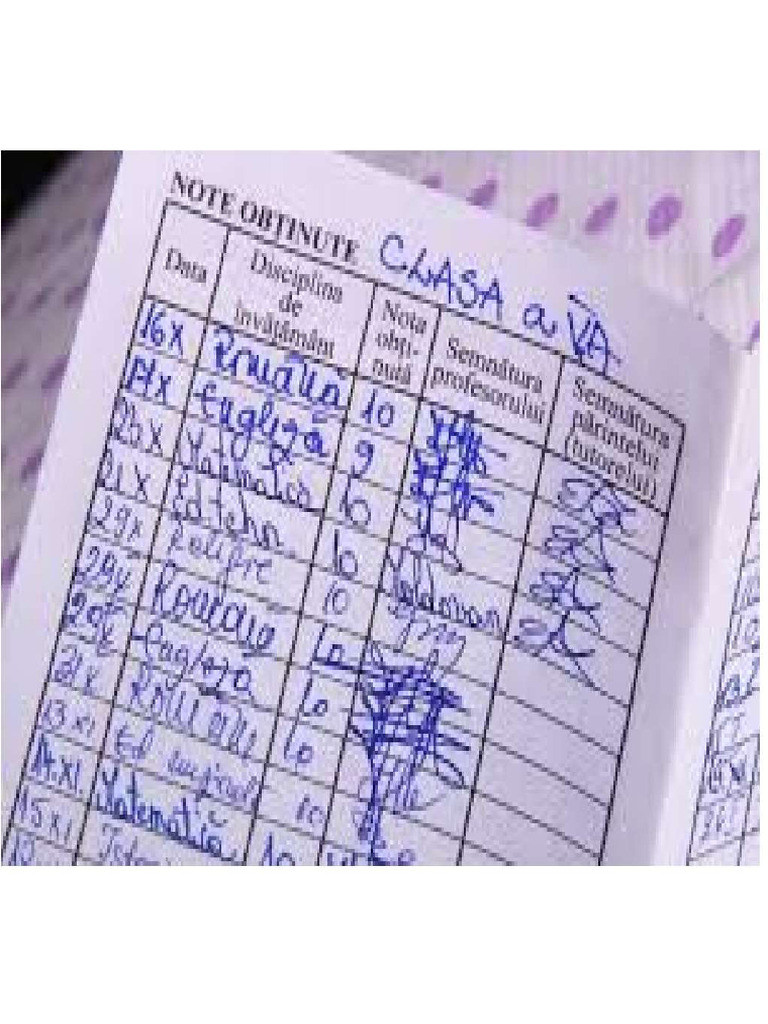 Note Scolare Clasa A 5a | PDF