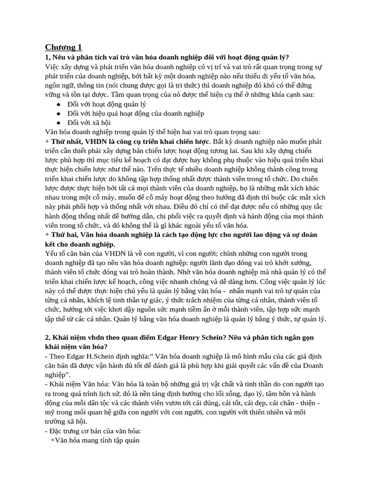 ÔN TẬP CÁC CHƯƠNG VHDN | PDF