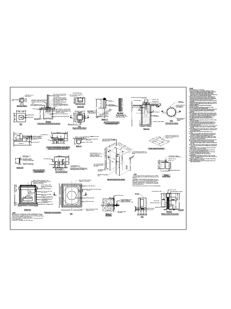 Traffic Signal Foundation and Duct Details | PDF | Screw | Concrete