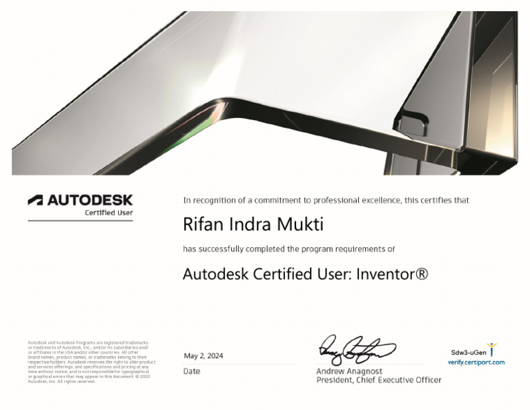 Autodesk Certified User Inventor | PDF