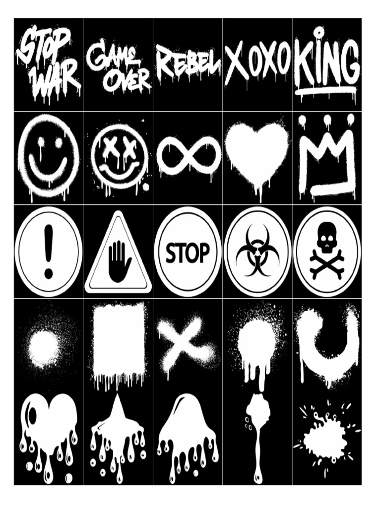 Preview - 50 Free Hand Painted Alpha Graffiti and Paints | PDF