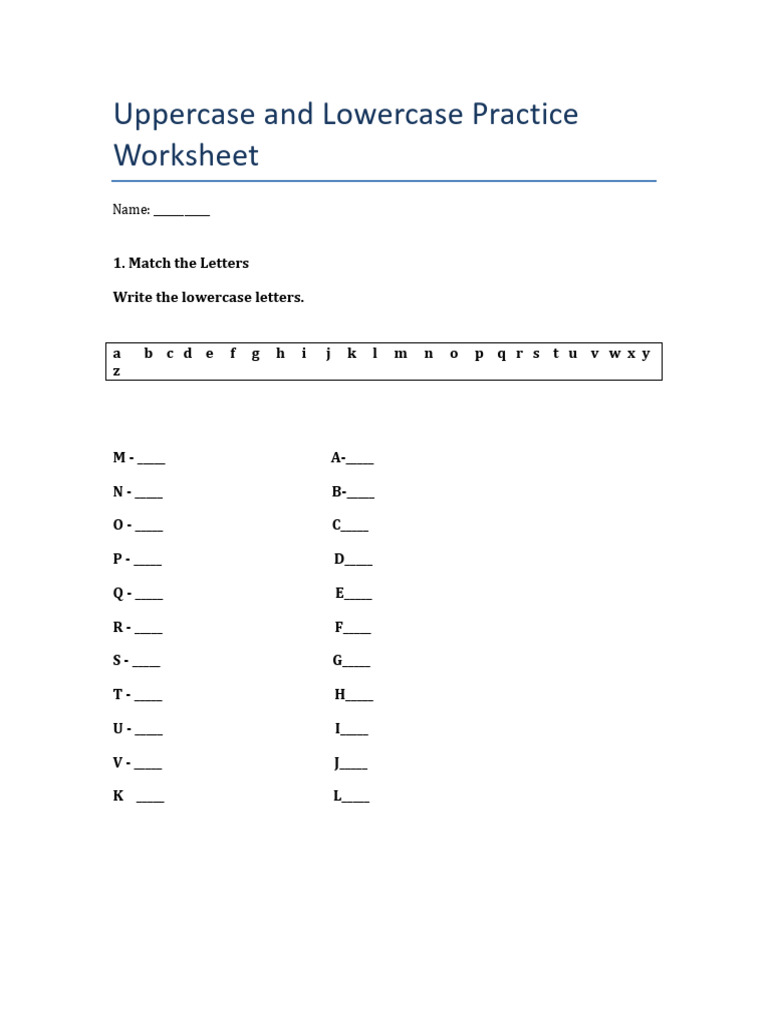 Uppercase_Lowercase_Worksheet_Varied | PDF | Letter Case | Orthography