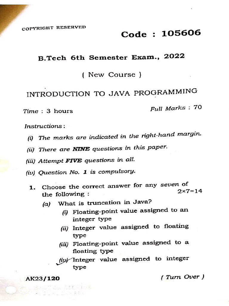 Java Programming 2022 | PDF