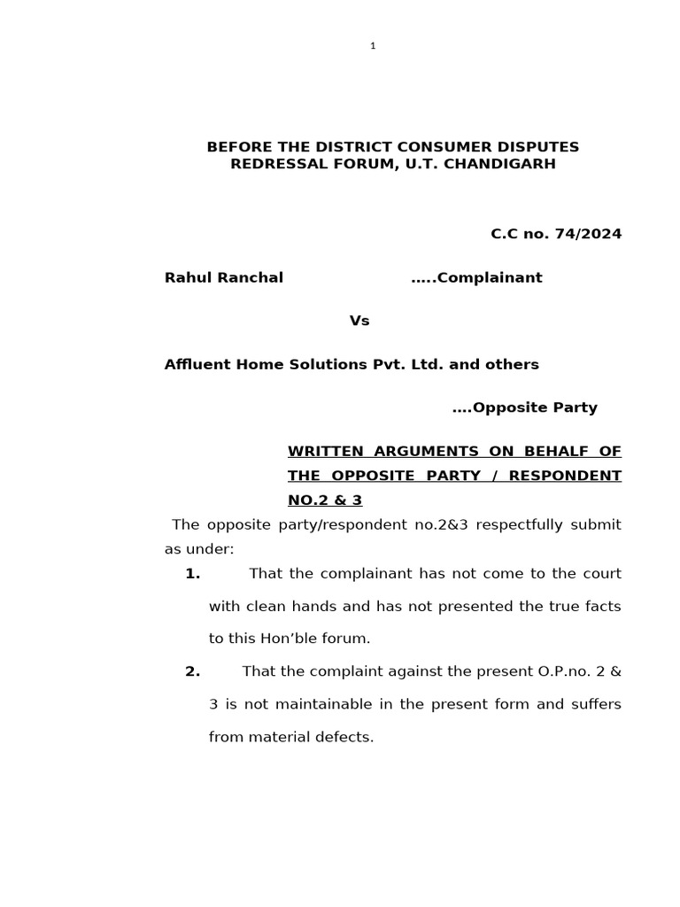 Rahul Ranchal - Written Arguments Op2+3 | PDF | Common Law | Justice