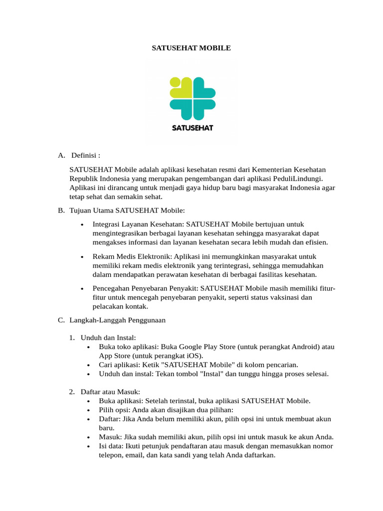 Satusehat Mobile | PDF