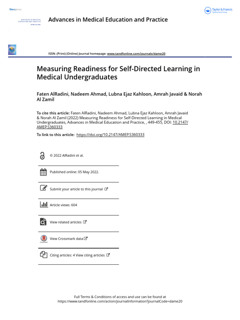Measuring Readiness for Self-Directed Learning in Medical ...