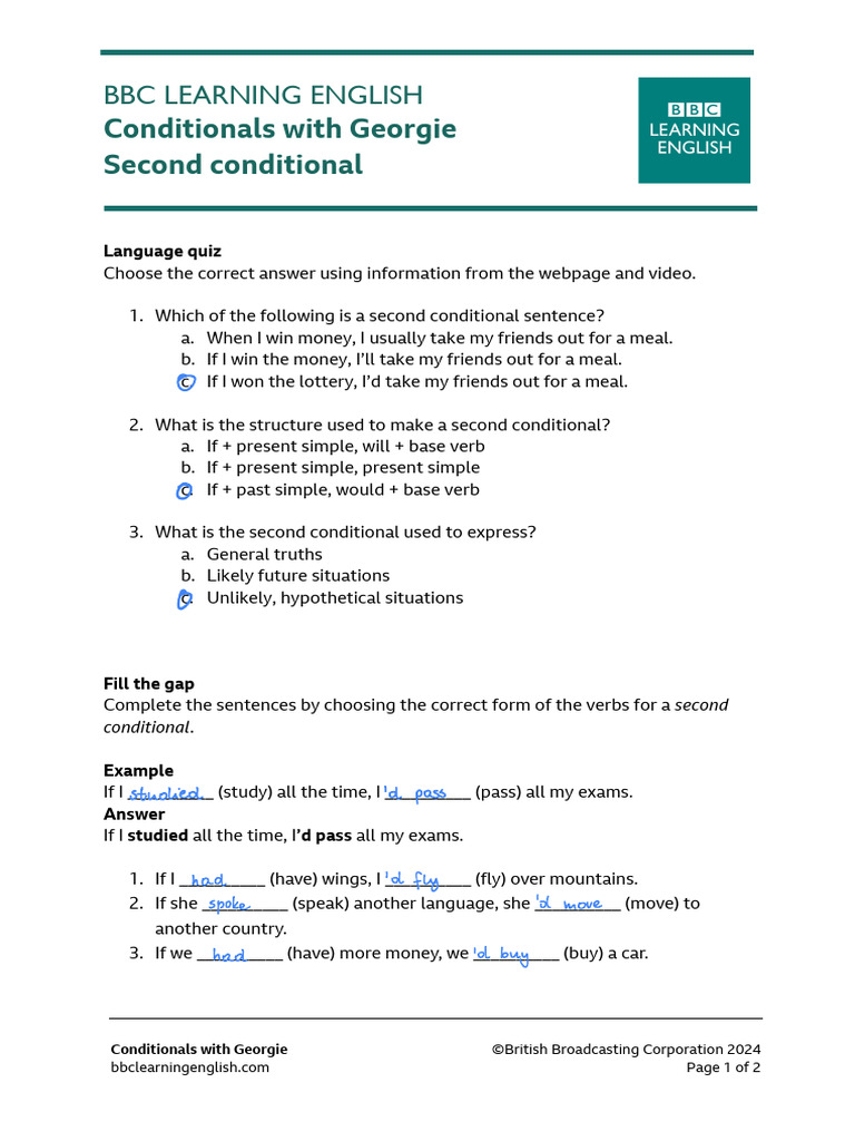 CWG Second Conditional Worksheet Kopia | PDF | Languages | Foreign Language Studies
