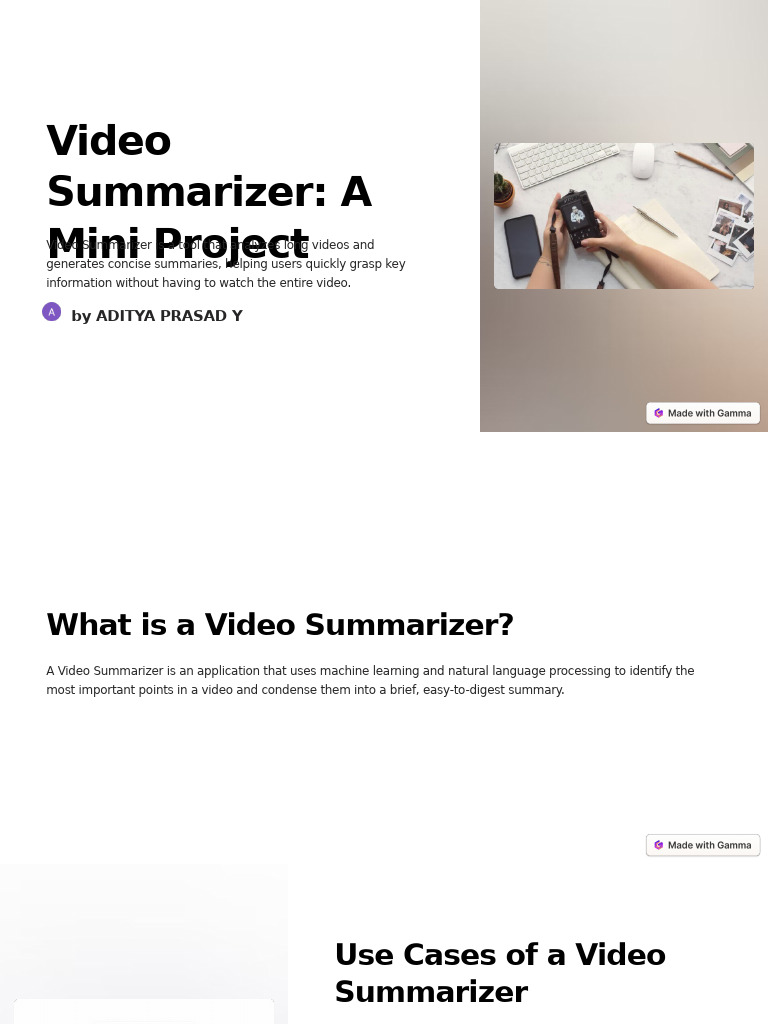 Video Summarizer A Mini Project | PDF | Cognitive Science | Artificial Intelligence