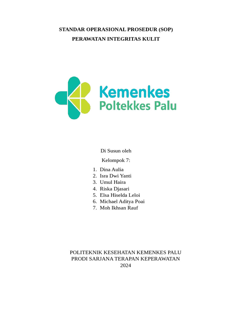SOP Perawatan Integritas Kulit | PDF | Kesehatan Holistik | Sains ...