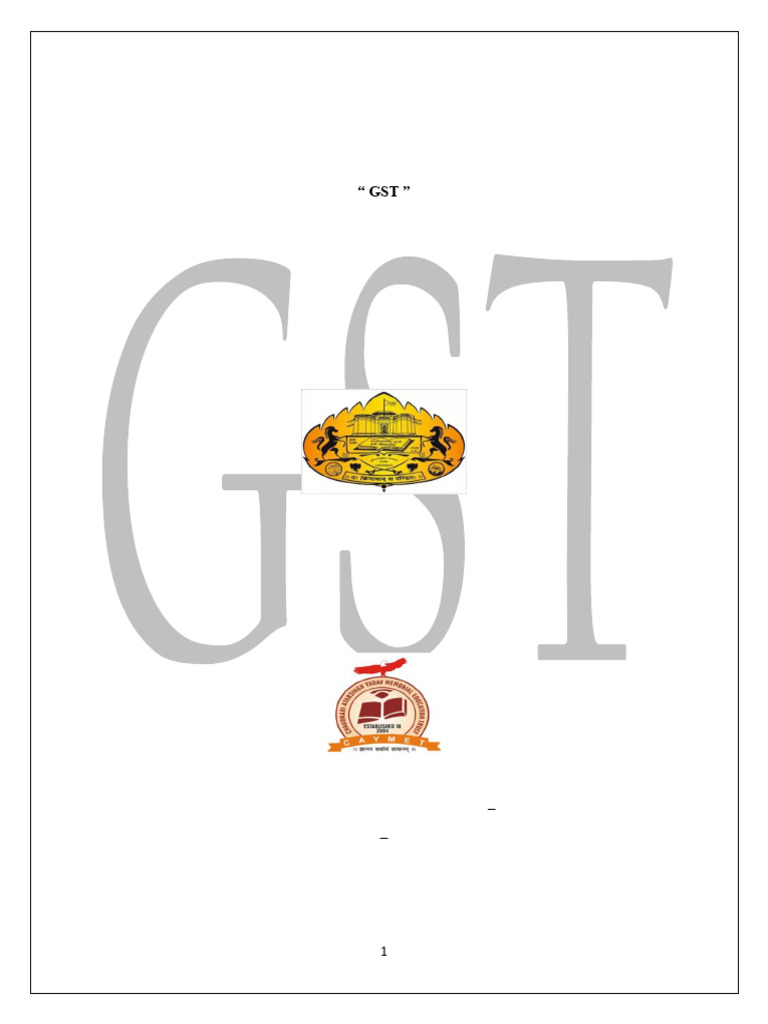 GST project report. | PDF | Taxes | Value Added Tax