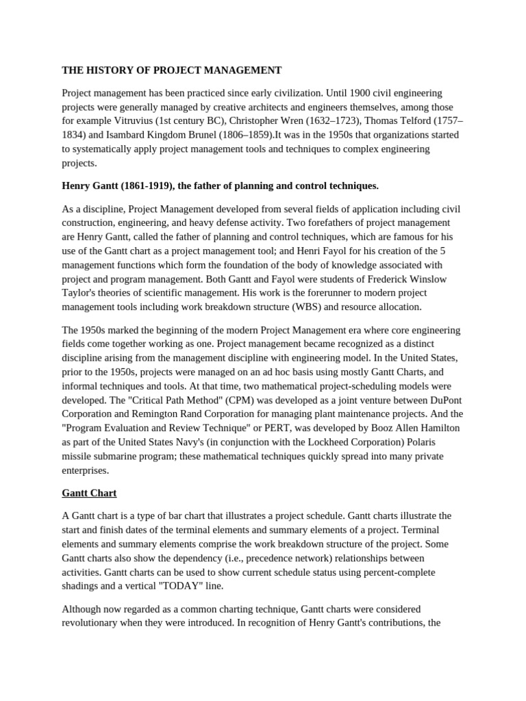 History of Project Management | PDF | Project Management | Audit