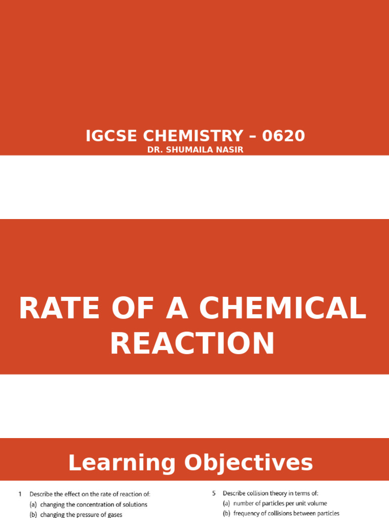 IGCSE Chemistry: Rate of Reaction Guide | PDF | Technology & Engineering