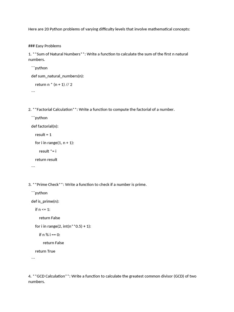 math problems | PDF | Number Theory | Theoretical Computer Science