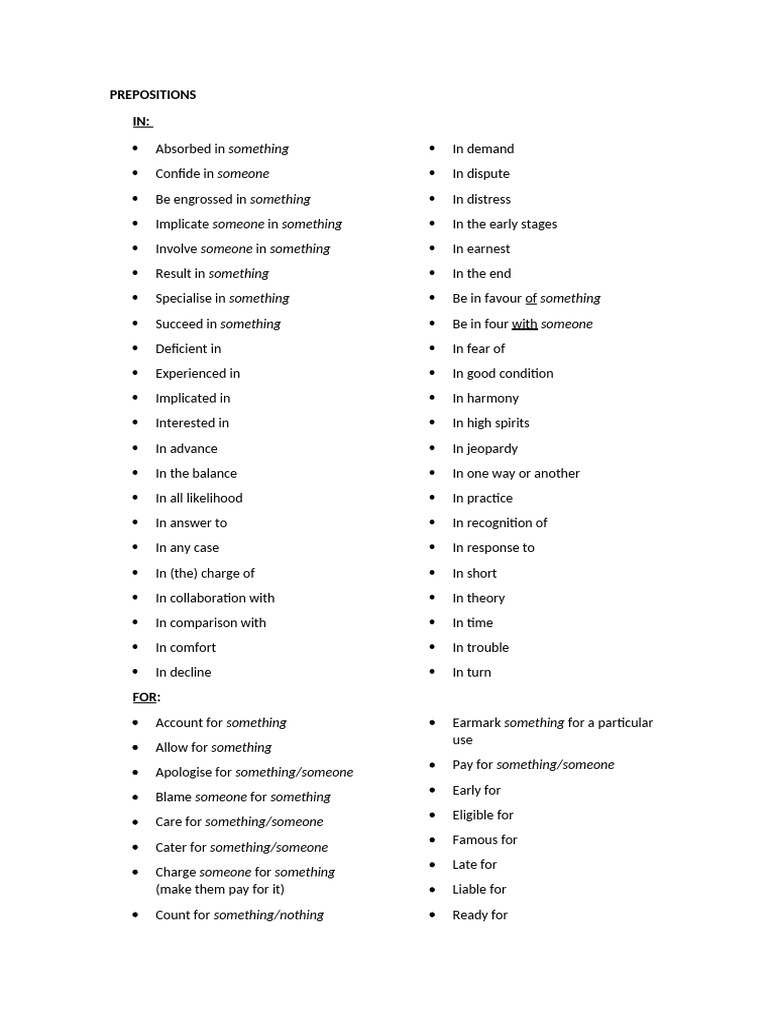 Prepositions | PDF | Language Arts & Discipline | Self-Improvement