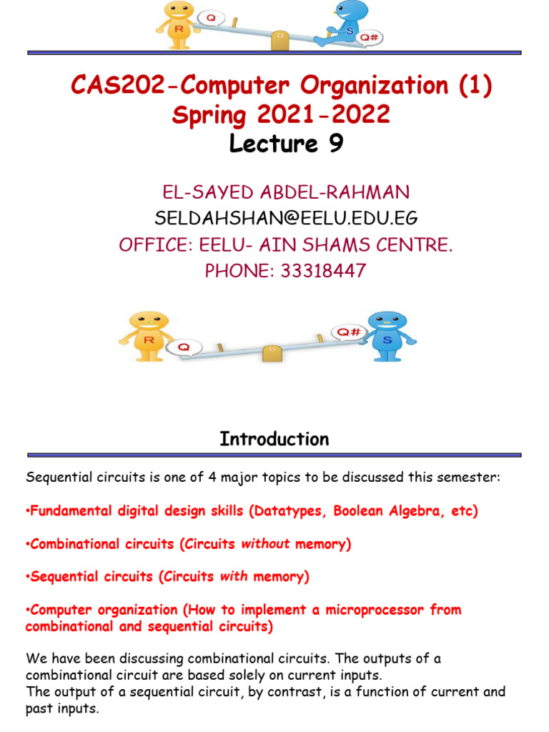 EELU - Lectures 9 Computer Organization (1) Flip-Flops 2022 | PDF ...