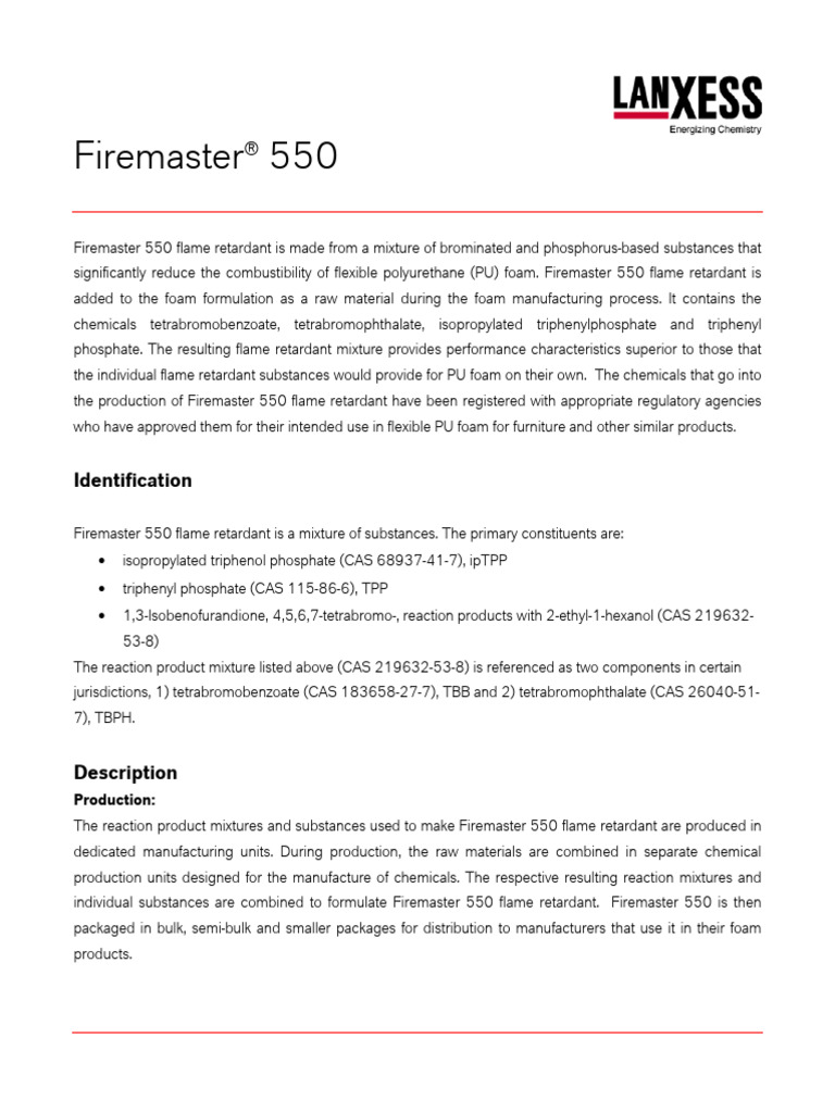Firemaster 550 | PDF | Combustion | Chemistry