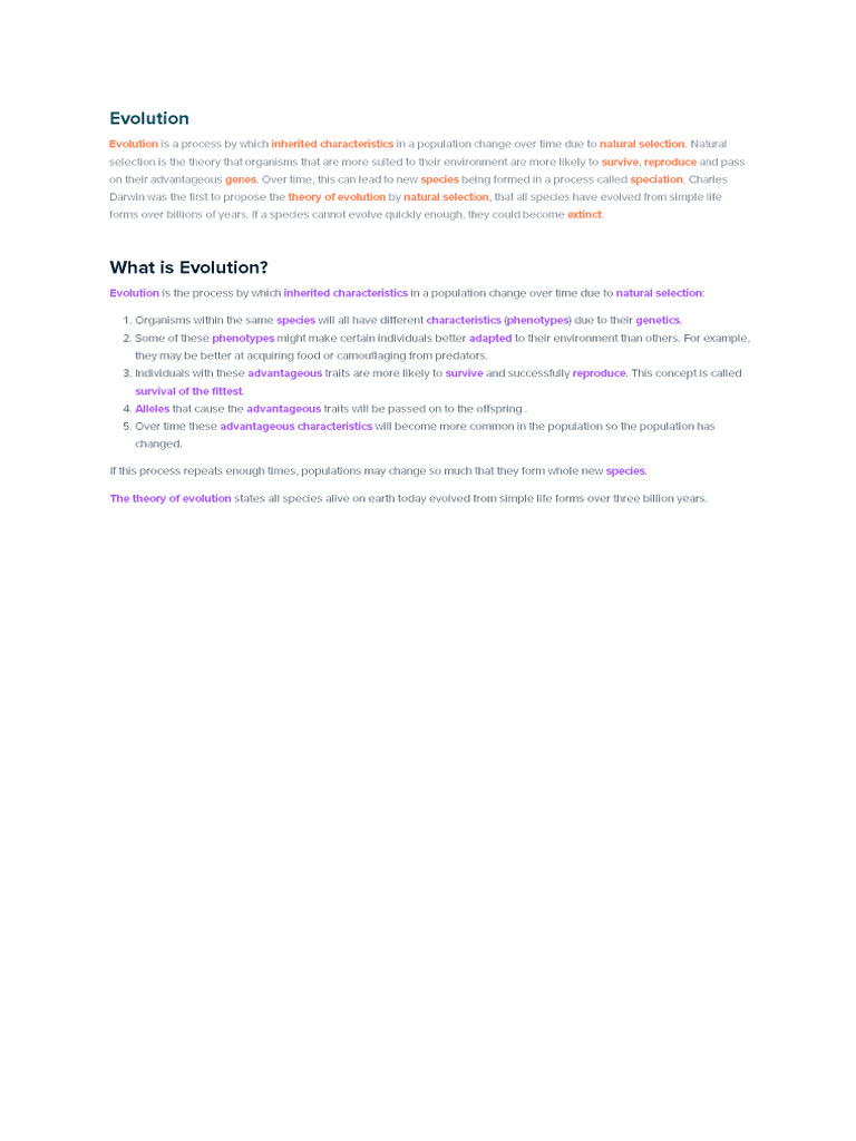 Evolution and Theory of Evolution | PDF