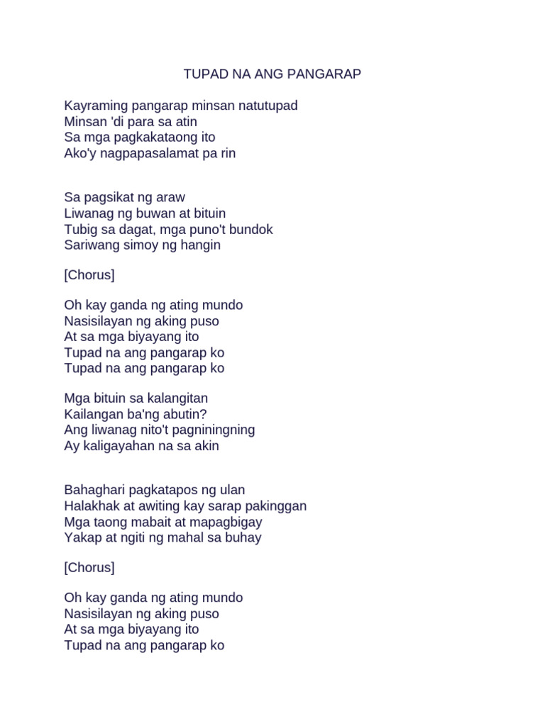 Tupad Na Ang Pangarap | PDF