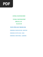 MATEMATIKA 4 Modele Testesh Sipas Periudhave | PDF