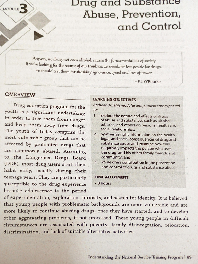 NSTP Module 3 Drug and Substance Abuse Prevention and Control | PDF ...