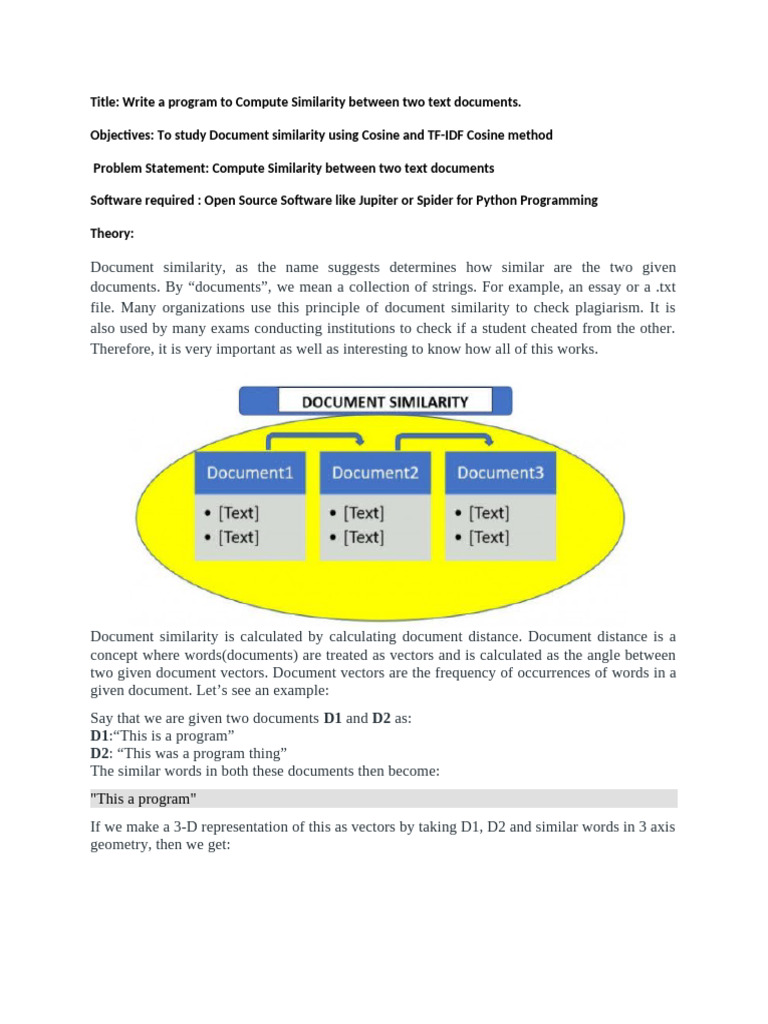 Pract 1 Measuring the Document Similarity in Python | PDF | Applied Mathematics