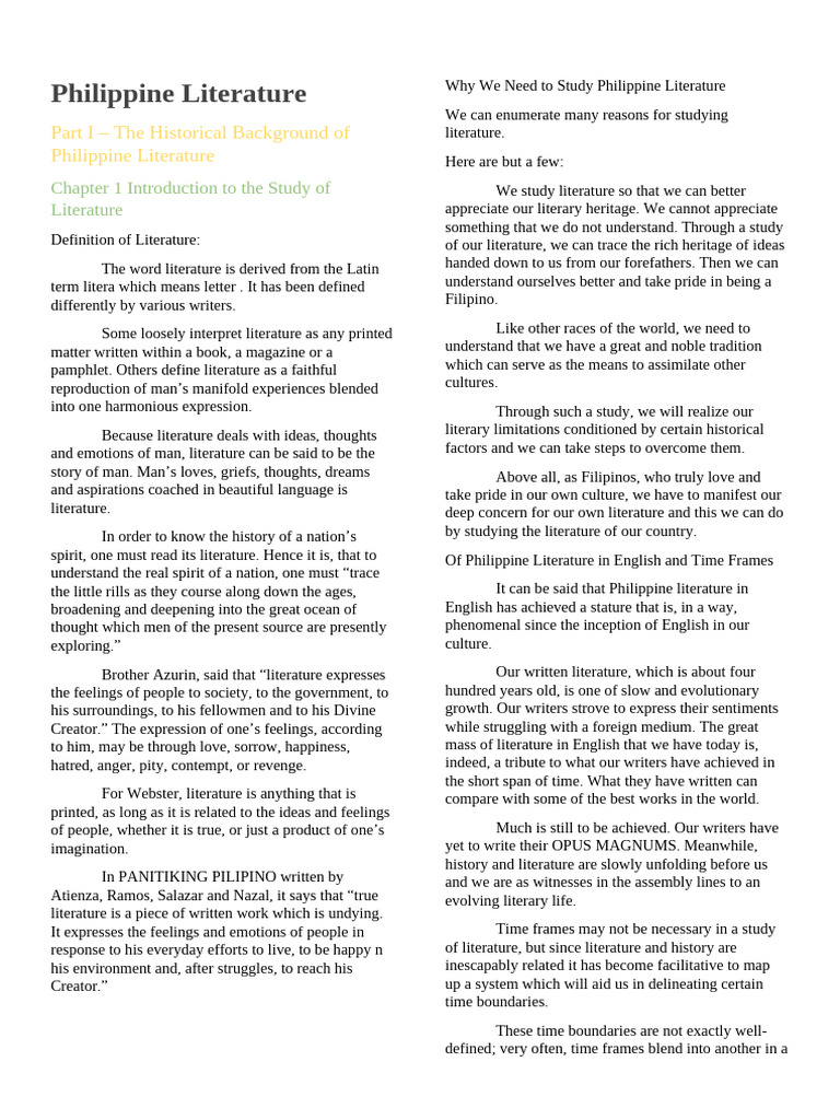 Philippine Literature Chapter 1 To 5 | PDF | Poetry | Tagalog Language