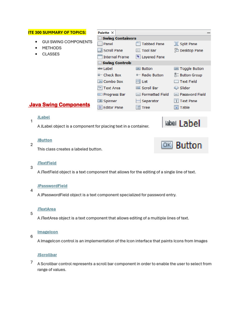 cheatsheet p2 | PDF | Graphical User Interfaces | Computer Science