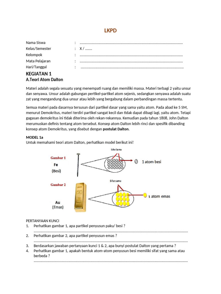 LKPD Ilmu Kimia | PDF