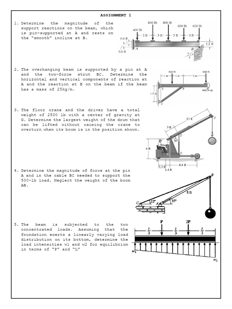 2024-2025 Es7 Ass Equilibrium | PDF | Force | Crane (Machine)