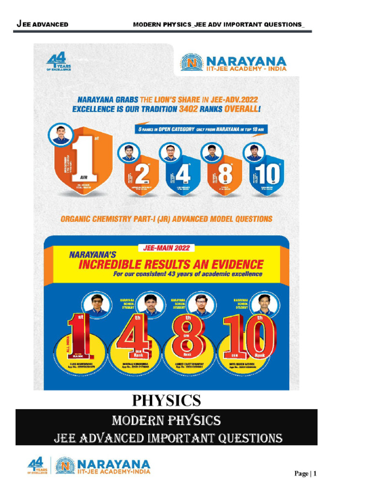 Narayana Important Questions | PDF