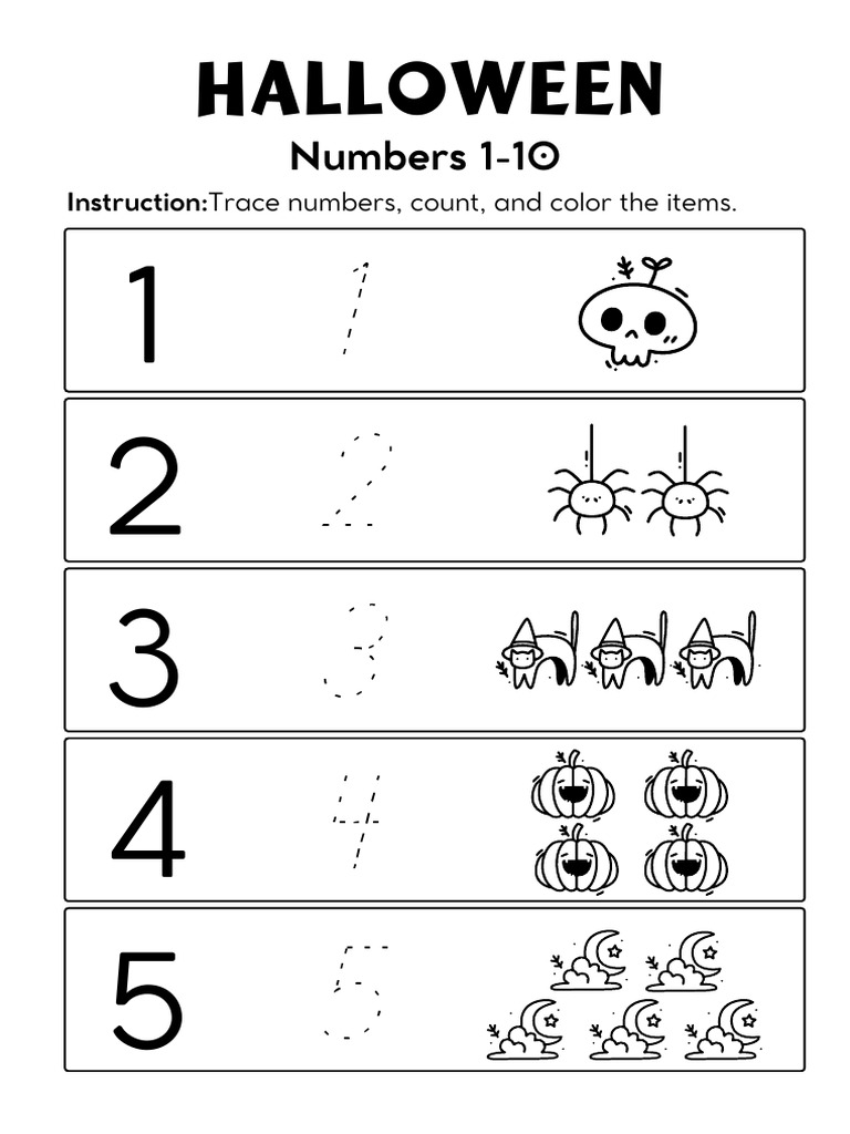Halloween Counting and Tracing Activity | PDF