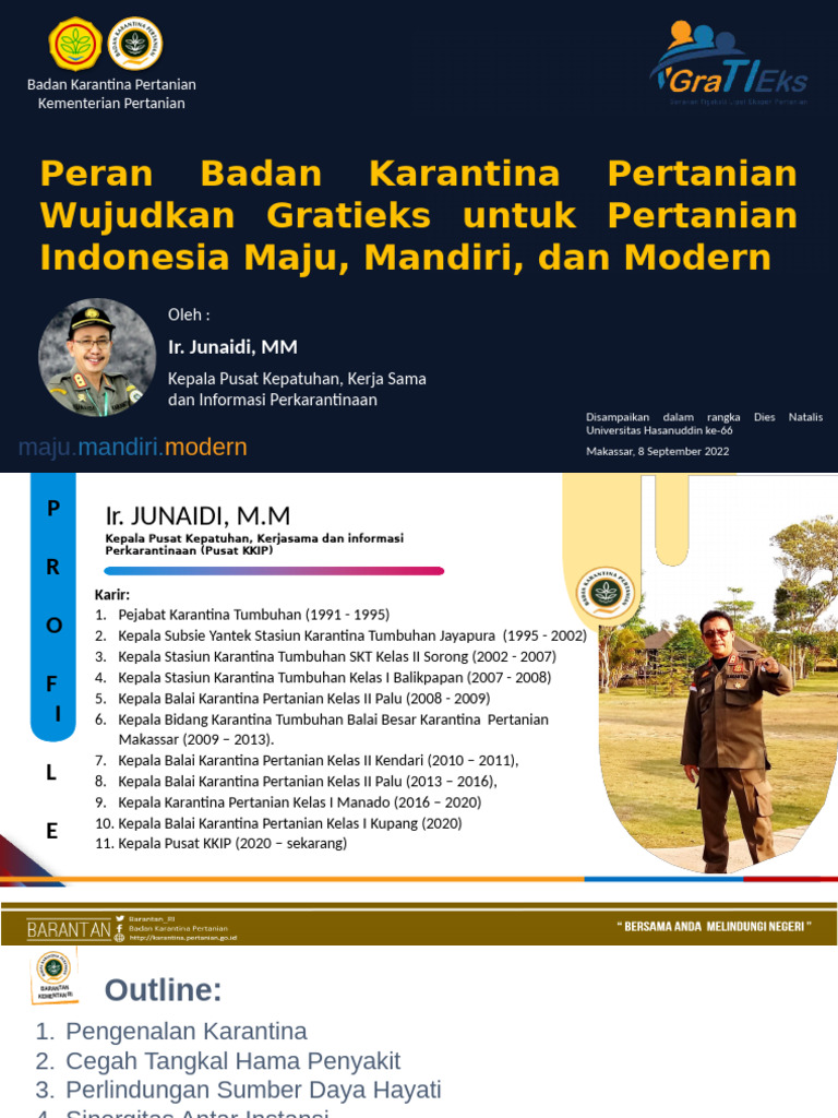 Bahan Paparan Peran Barantan Wujudkan Gratieks Untuk Pertanian Indonesia Maju Mandiri Modern ...