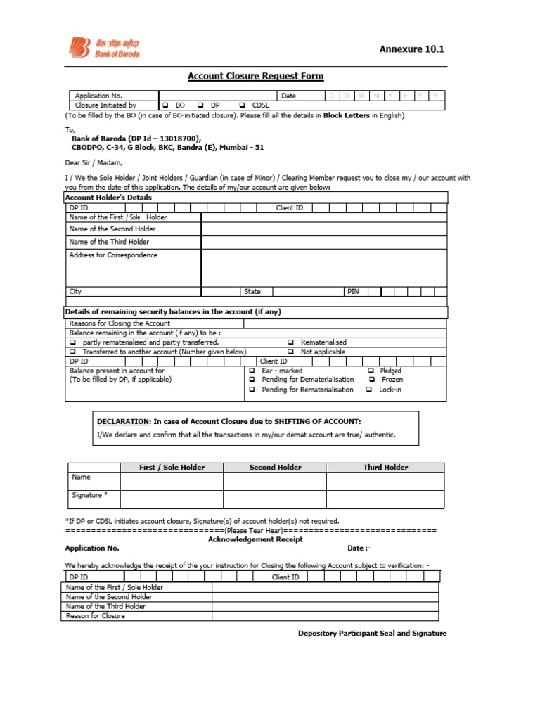 CDSL Account Closure Form - 10.1 | PDF | Authentication | Access Control