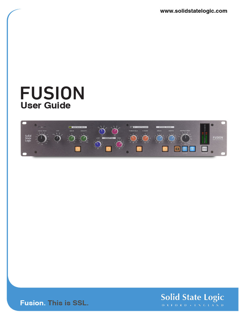 SSL Fusion User Guide V1.4.0 | PDF | Equalization (Audio) | Electrical ...