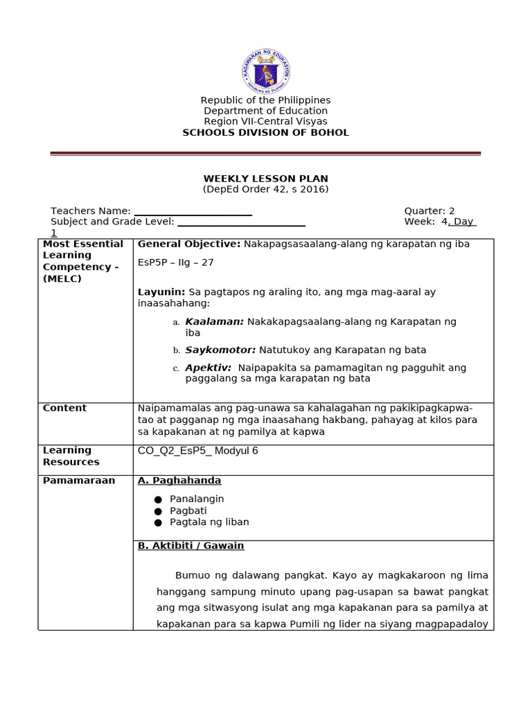 ESP G5 Prototype LP WEEK 4 | PDF