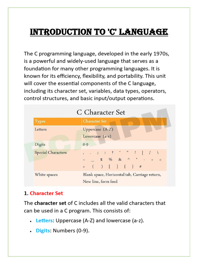 2- Introduction to 'C' Language | PDF | C (Programming Language) | Data ... 2- Introduction to 'C' Language | PDF | C (Programming Language) | Data ...