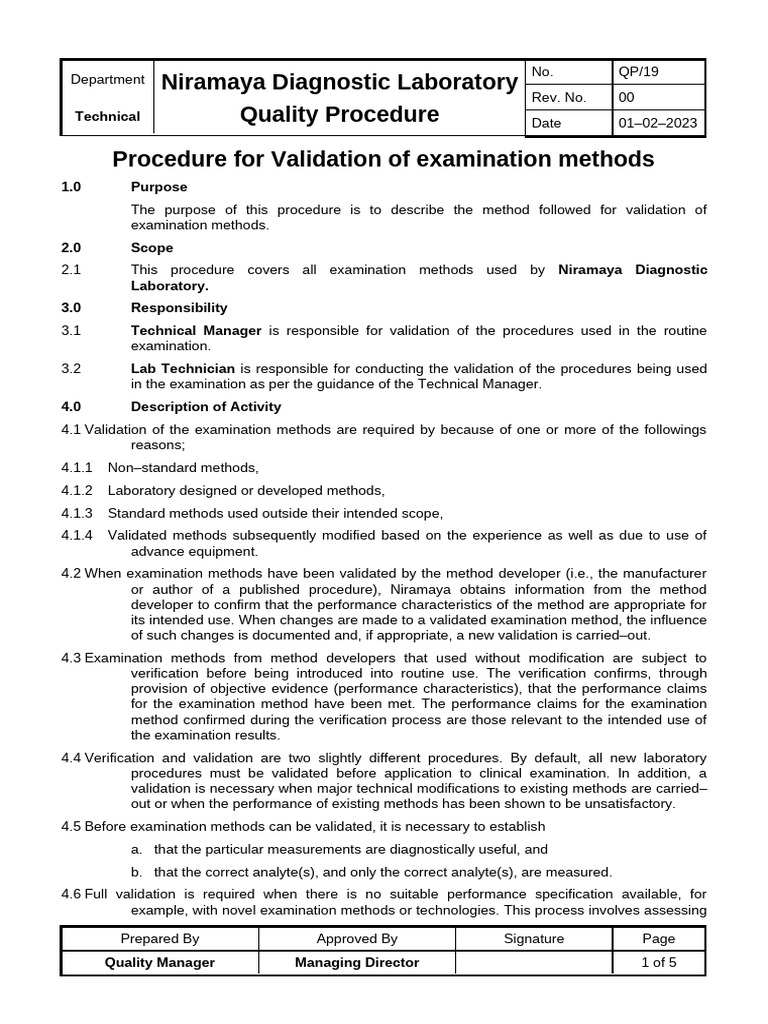QP_19_Validation of examination method | PDF | Accuracy And Precision ... QP_19_Validation of examination method | PDF | Accuracy And Precision ...