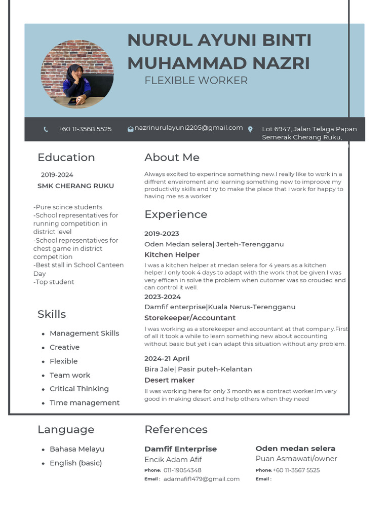 Blue Clean Professional CV Resume | PDF