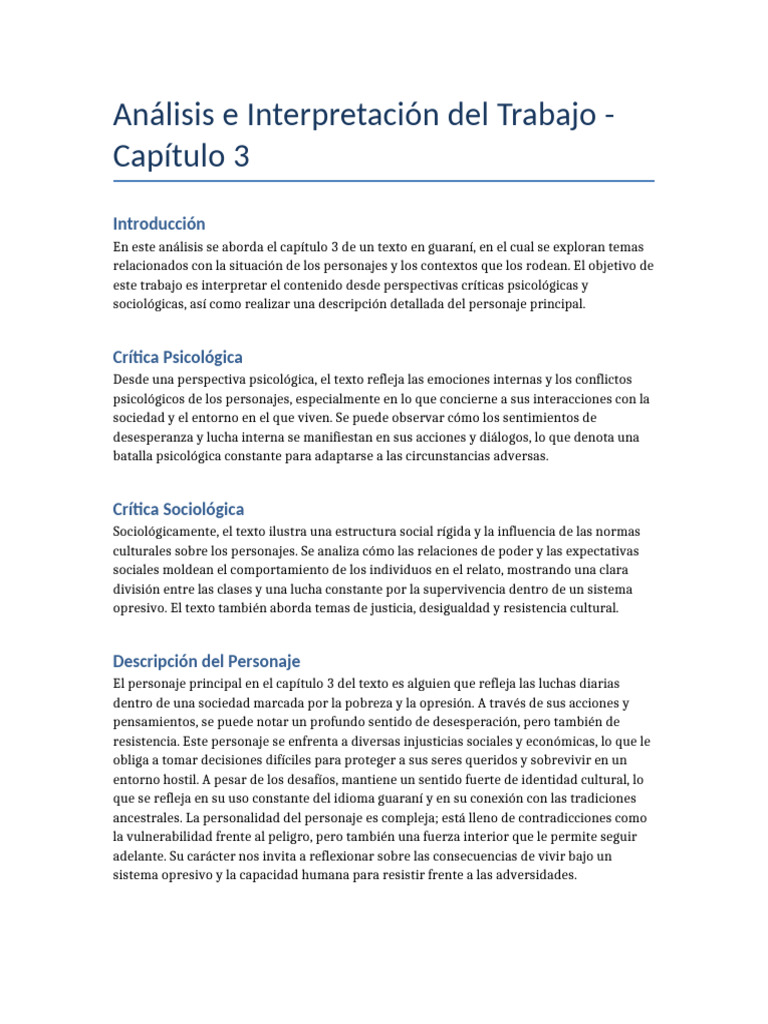 Analisis Interpretacion Trabajo Cap3 | PDF