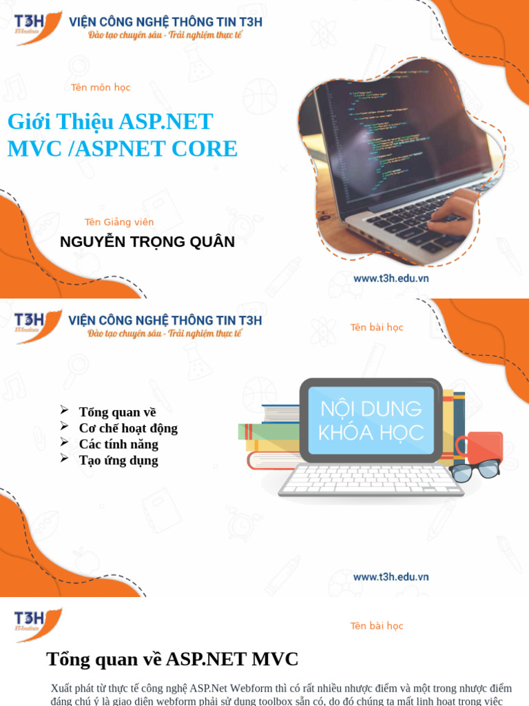 Buổi 1 - Giới Thiệu ASP.NET MVC ,ASPNET CORE | PDF