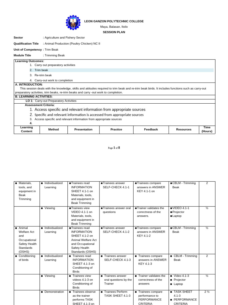 4 SessionPlan Your Lastname 1 | PDF | Learning | Cognition