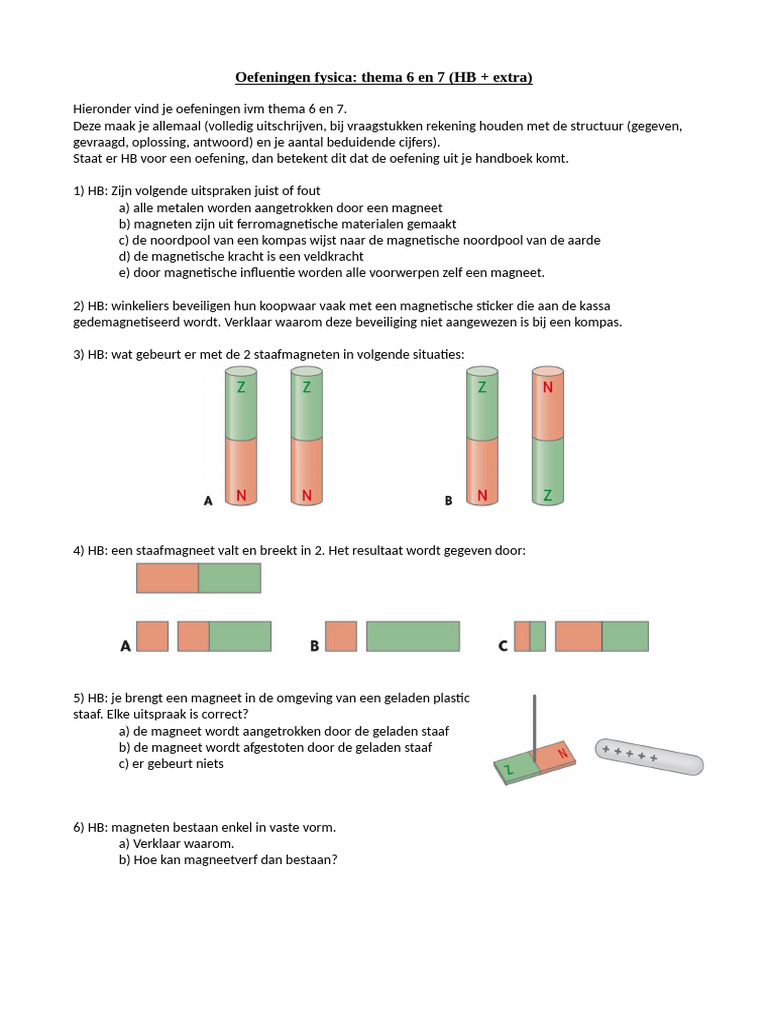 Extra Oef. Thema 6 en 7 | PDF