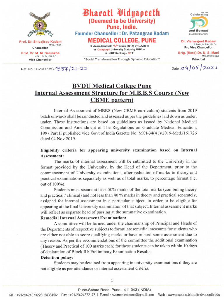 MBBS Eligibility For Final University Exam As Per Attendance and ...