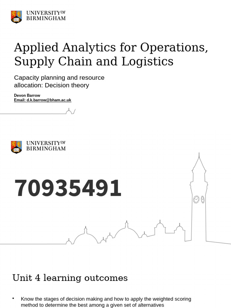 Unit 4 Lecture | PDF | Decision Making | Risk