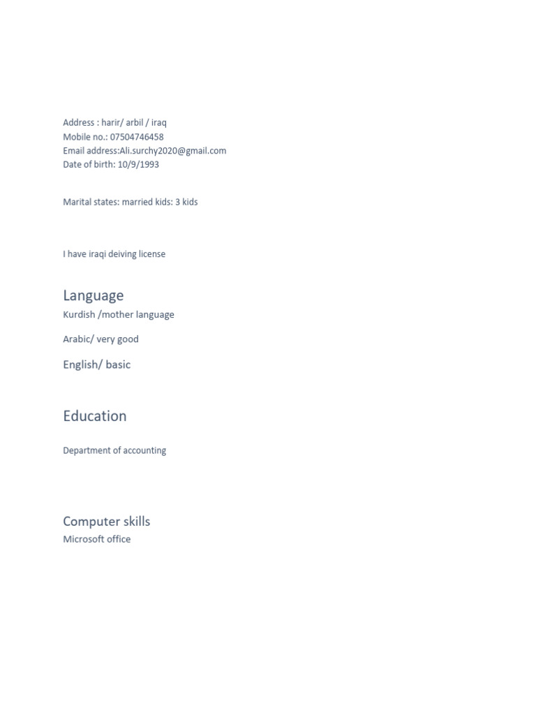 Ali Abbas Asaad: Language | PDF