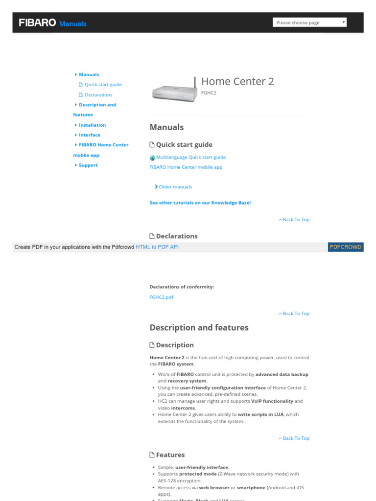 Manuals Fibaro Com Home Center 2 | PDF | Mobile App | Application Software