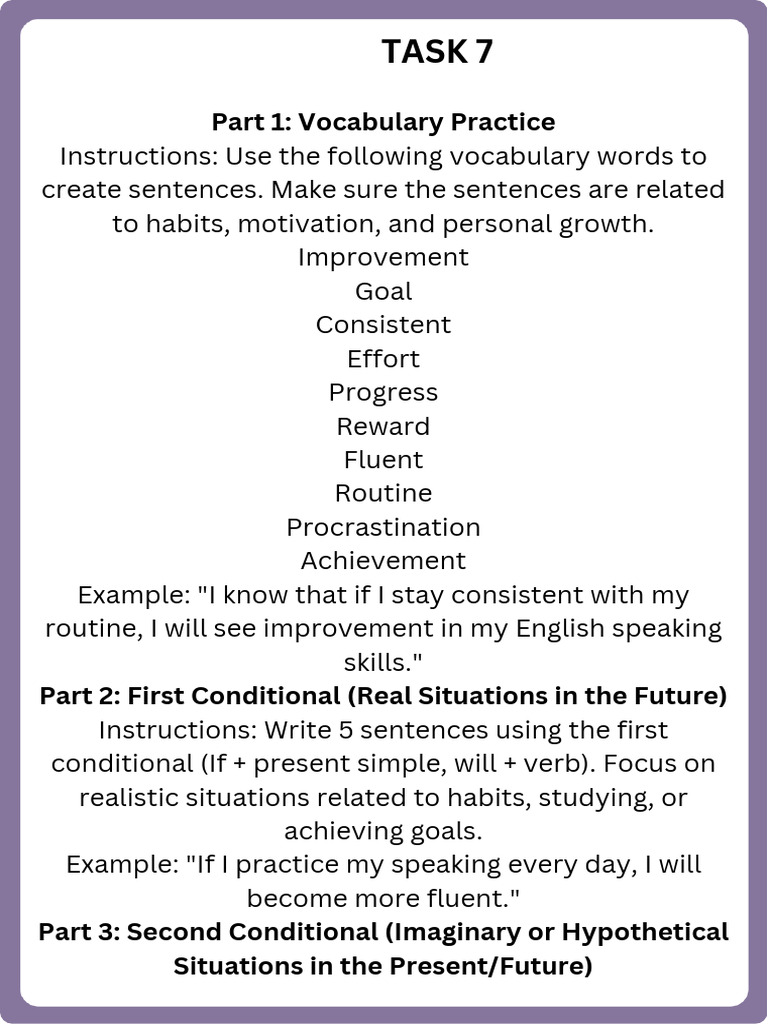 Task 7 | PDF | Language Arts & Discipline