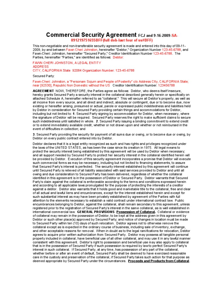 Commercial Security Agreement | PDF | Security Interest | Guarantee
