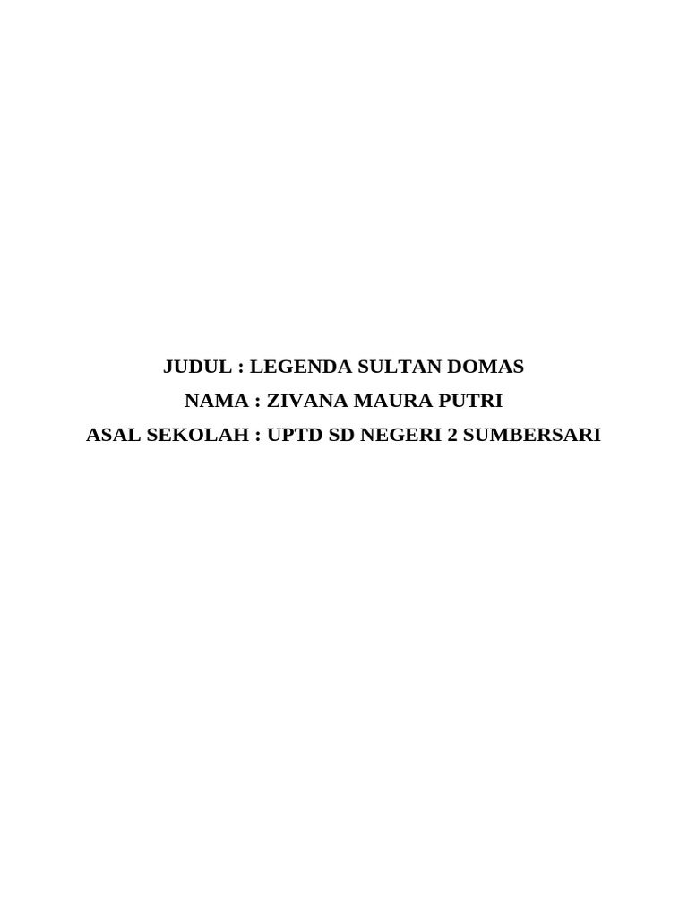 Sultan Domas | PDF | Dewasa Muda